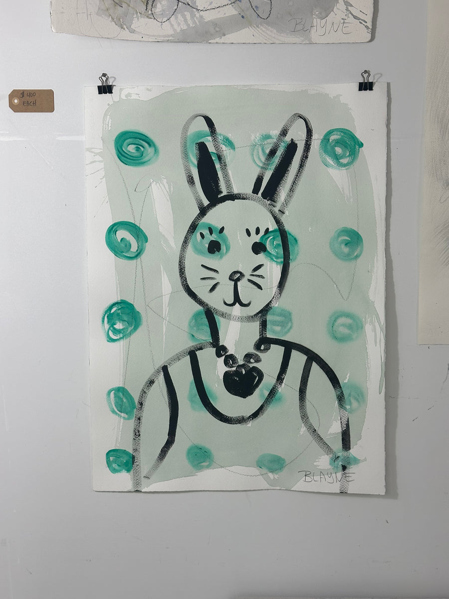Portrait Of a Rabbit on Paper – Blayne Art